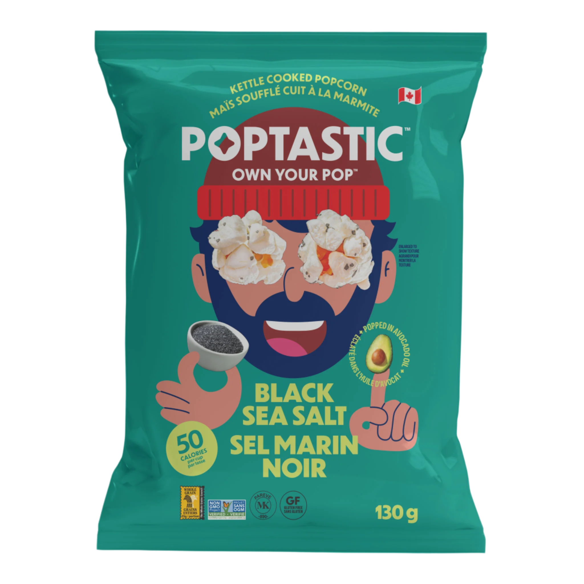 Black Sea Salt Kettle Cooked Popcorn - Avocado Oil Cooked Popcorn ...