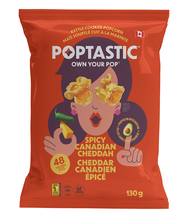 Spicy Cheddar Kettle Cooked Popcorn - Avocado Oil Cooked Popcorn ...