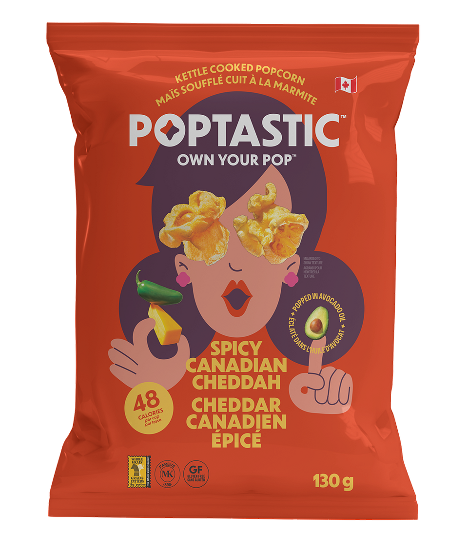 Spicy Cheddar Kettle Cooked Popcorn - Avocado Oil Cooked Popcorn ...